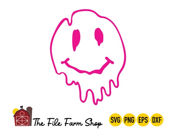 Melting Smiley Face SVG Smiley Face svg melted smiley face - Etsy México