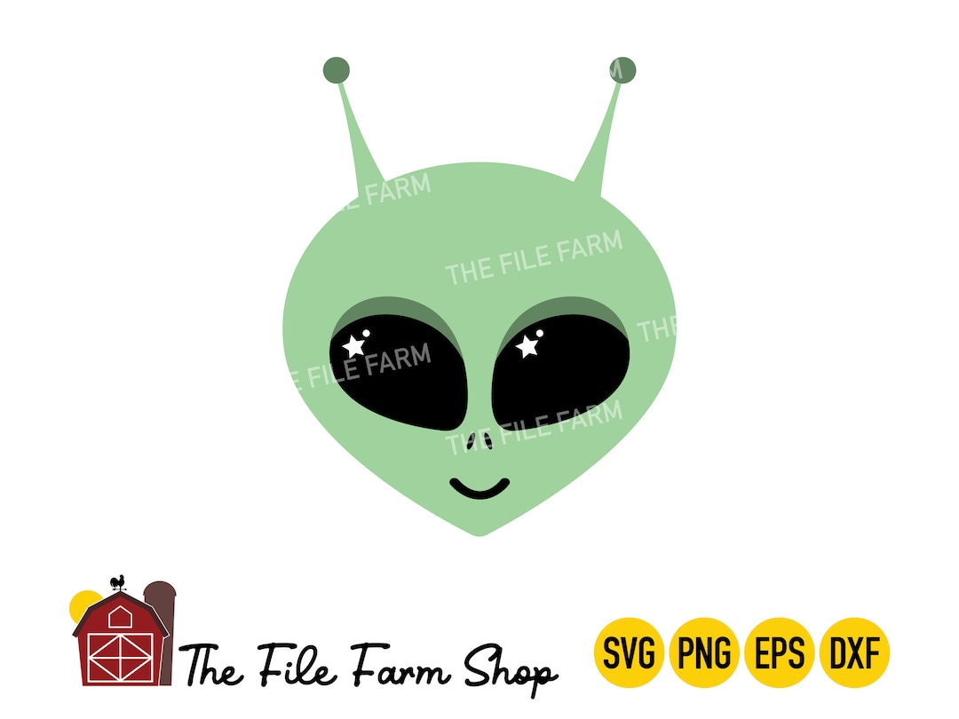 Alien SVG, Alien Clipart, Alien Face Svg, Alien Head Svg, Alien Vector ...