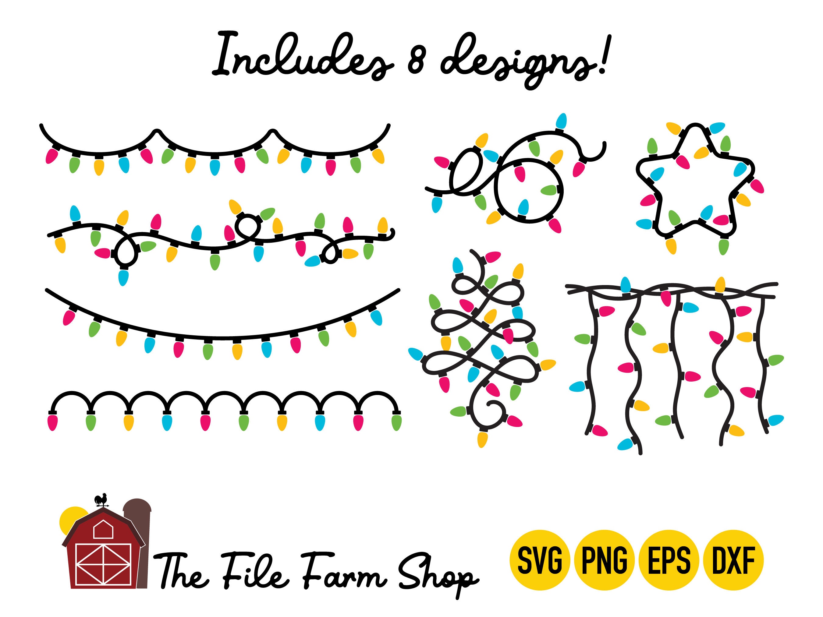 Christmas Lights SVG Bundle, Christmas Lights Svg, String Lights Svg ...