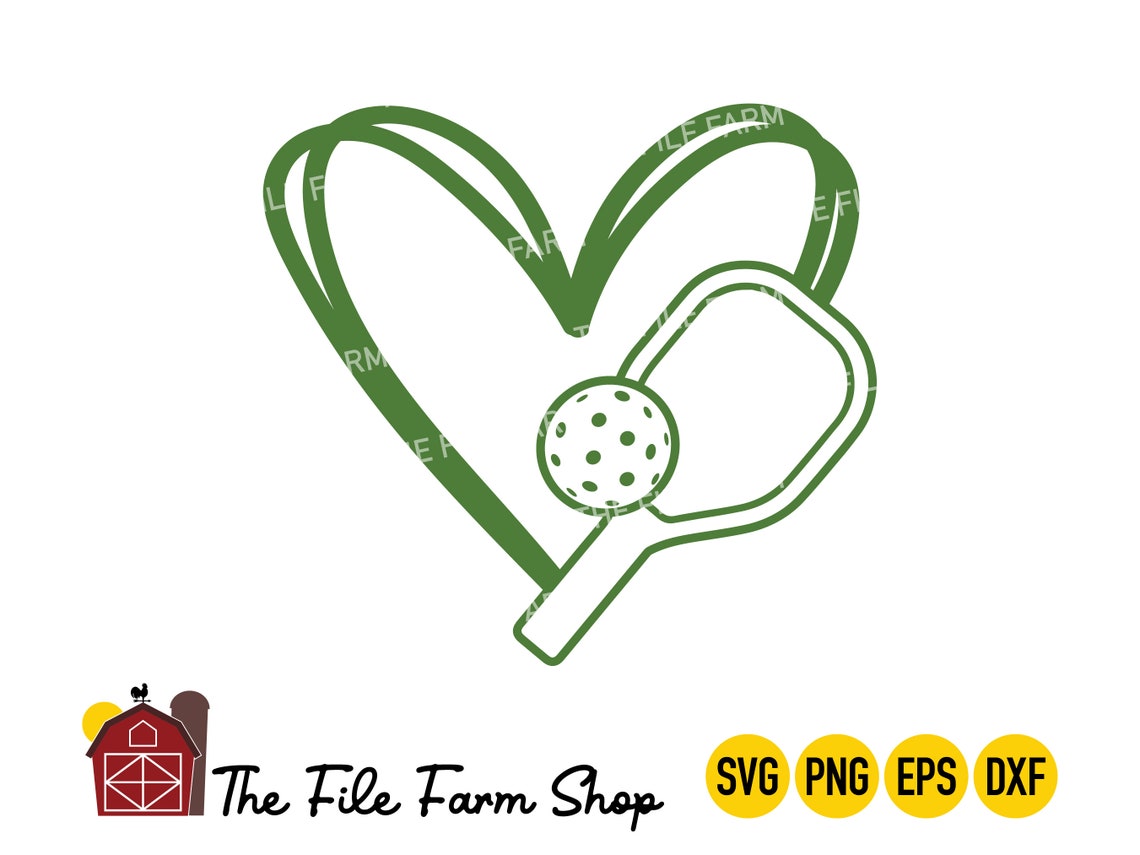 Pickleball Svg, Love Pickleball Svg, Pickleball Heart Svg, Pickleball ...