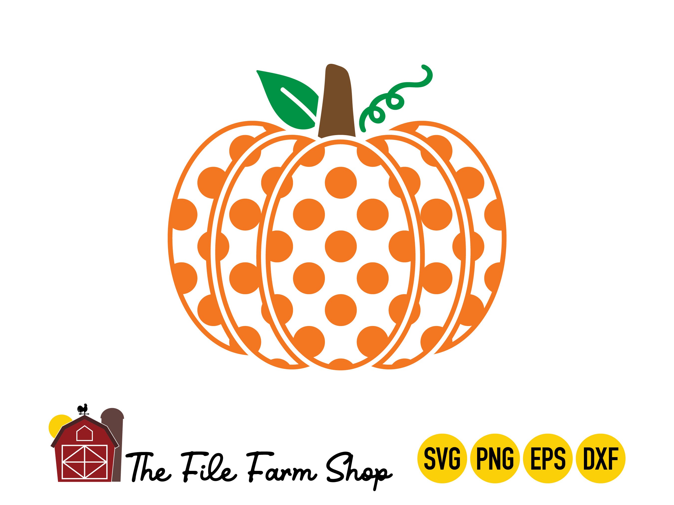 Polka Dot Pumpkin Clipart