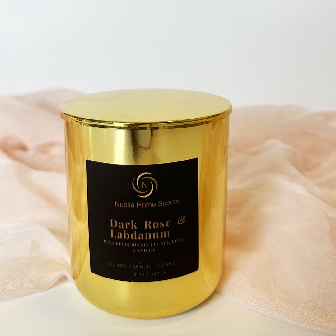 Dark Rose Labdanum Scented 8oz Candle Coconut Apricot Wax the Perfect ...