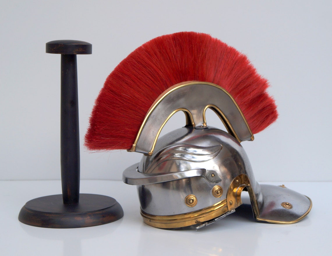 Wearable Roman Centurion Helmet: Steel Armor, Display Stand, Adult Size ...