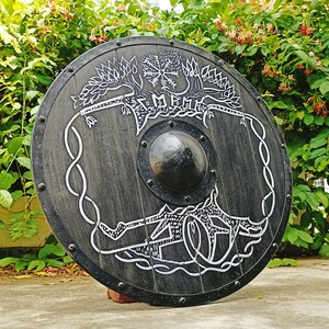 Tree of Life Viking Shield: Yggdrasil Wooden Viking Armor Norse Cosplay ...
