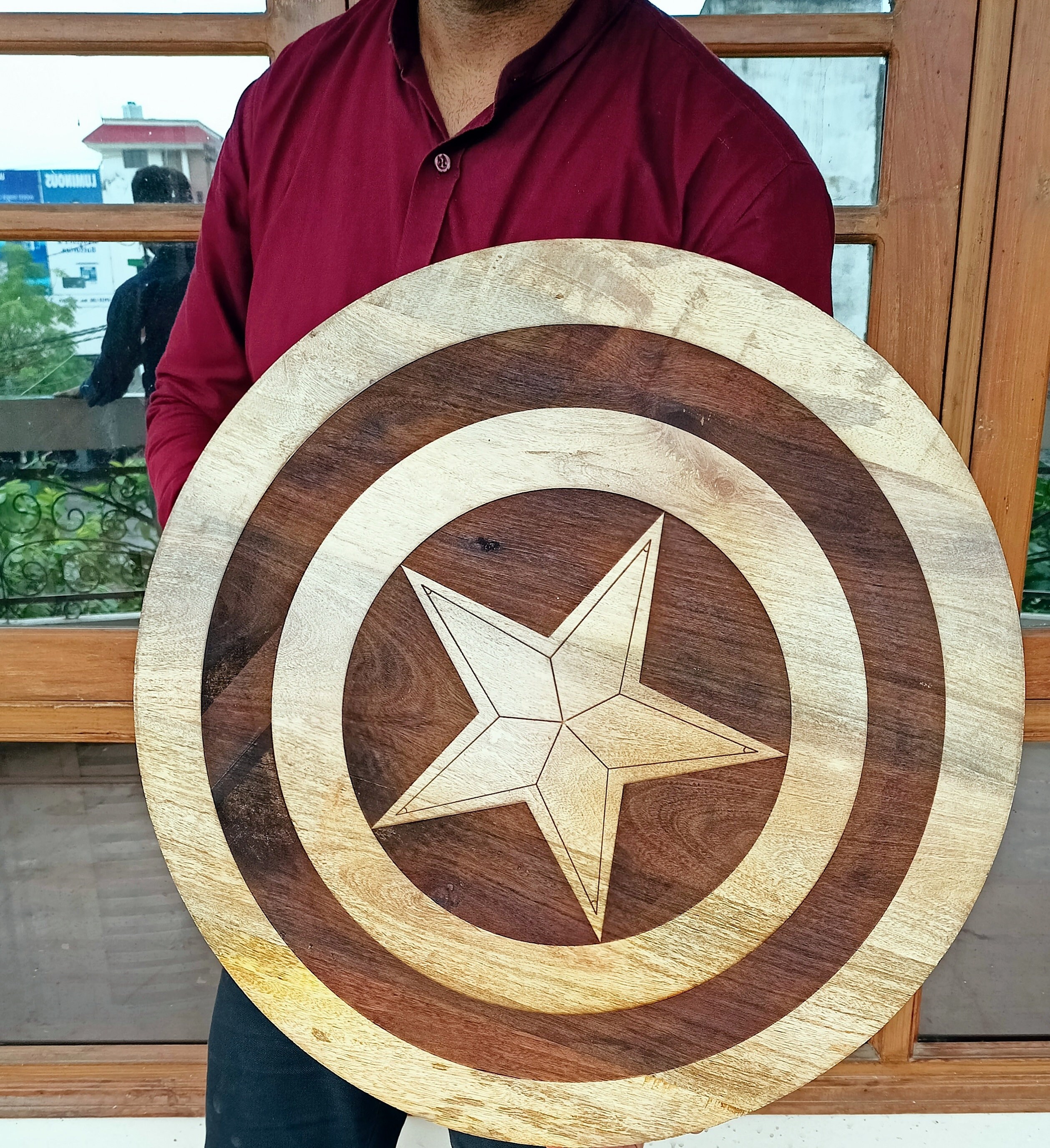 Captain America Shield Marvel Replica Wooden Shield - Etsy