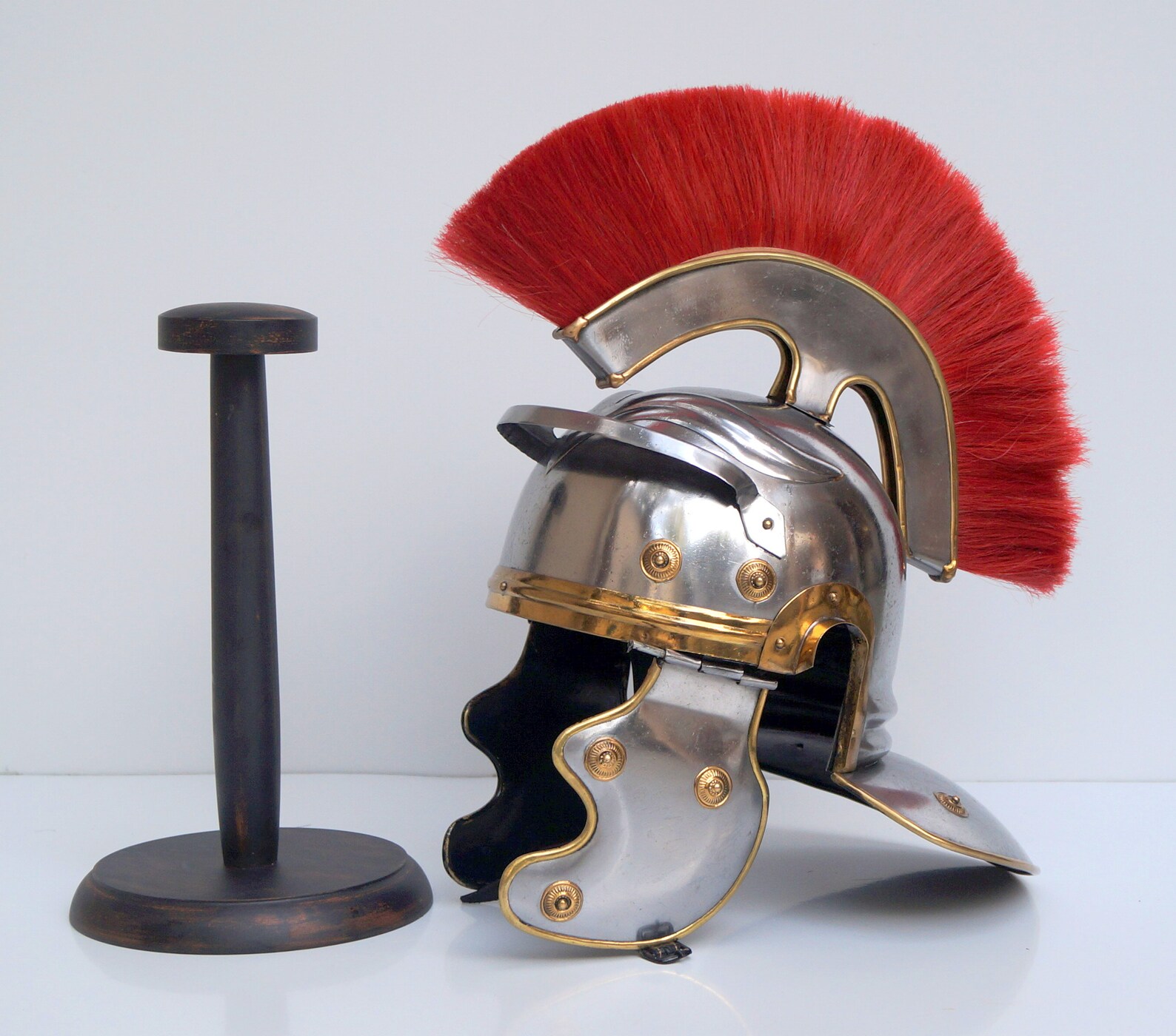 Wearable Roman Centurion Helmet: Steel Armor, Display Stand, Adult Size ...