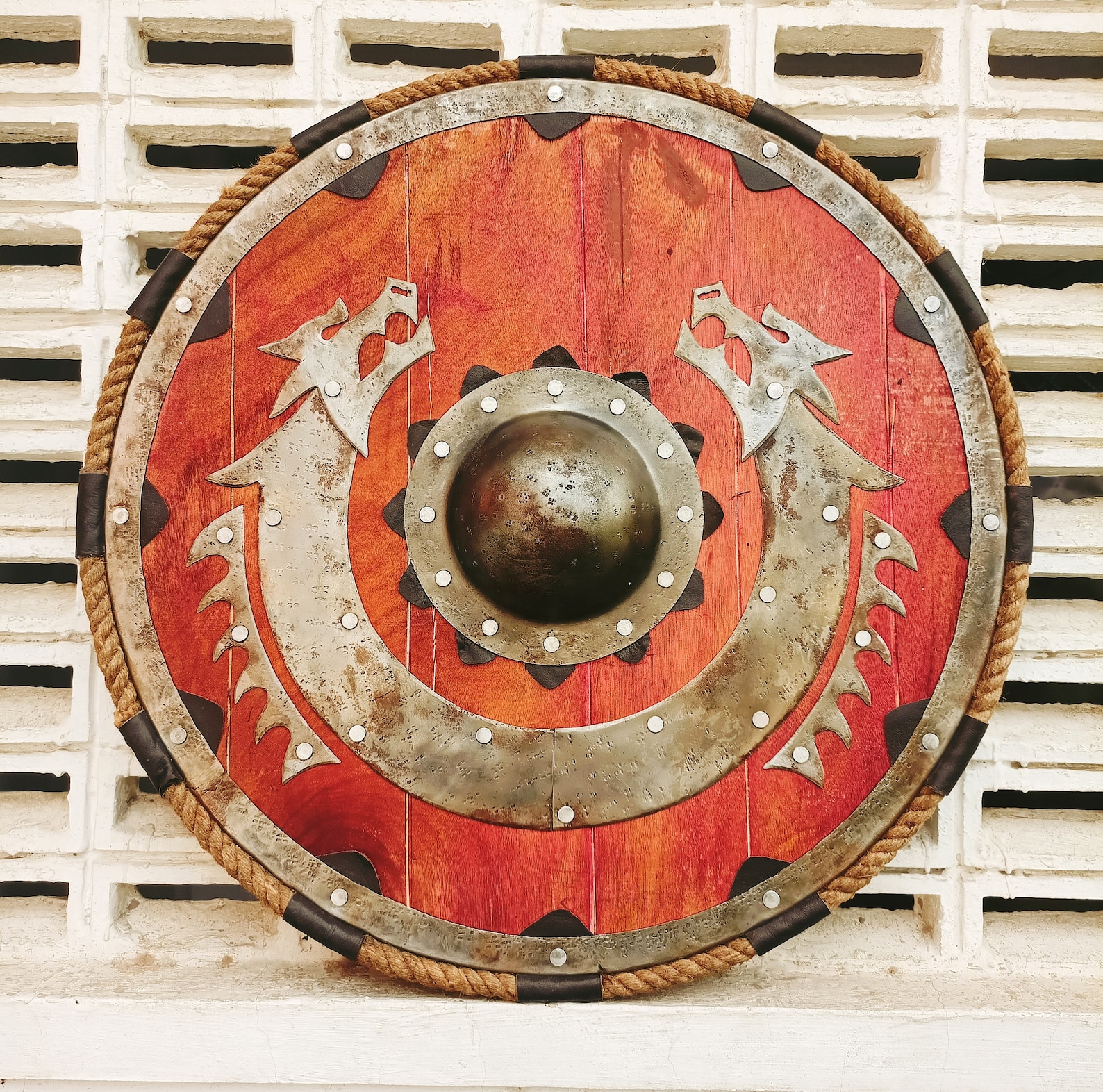 Authentic Viking Ouroboros Battleworn Viking Wooden Shield - Etsy