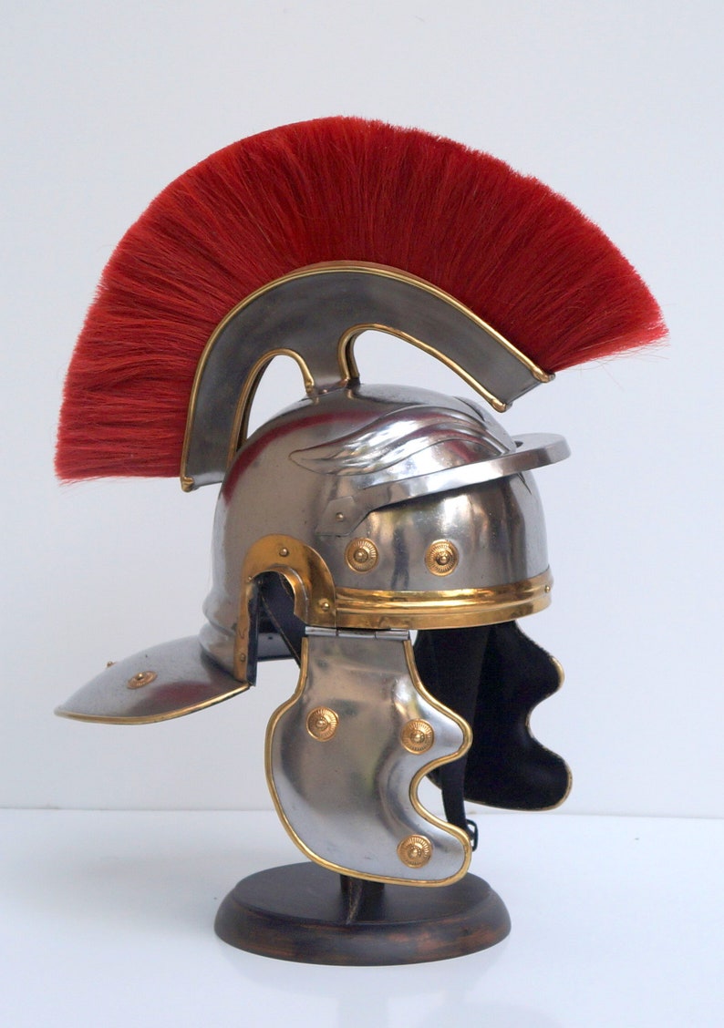 Wearable Roman Centurion Helmet: Steel Armor, Display Stand, Adult Size ...
