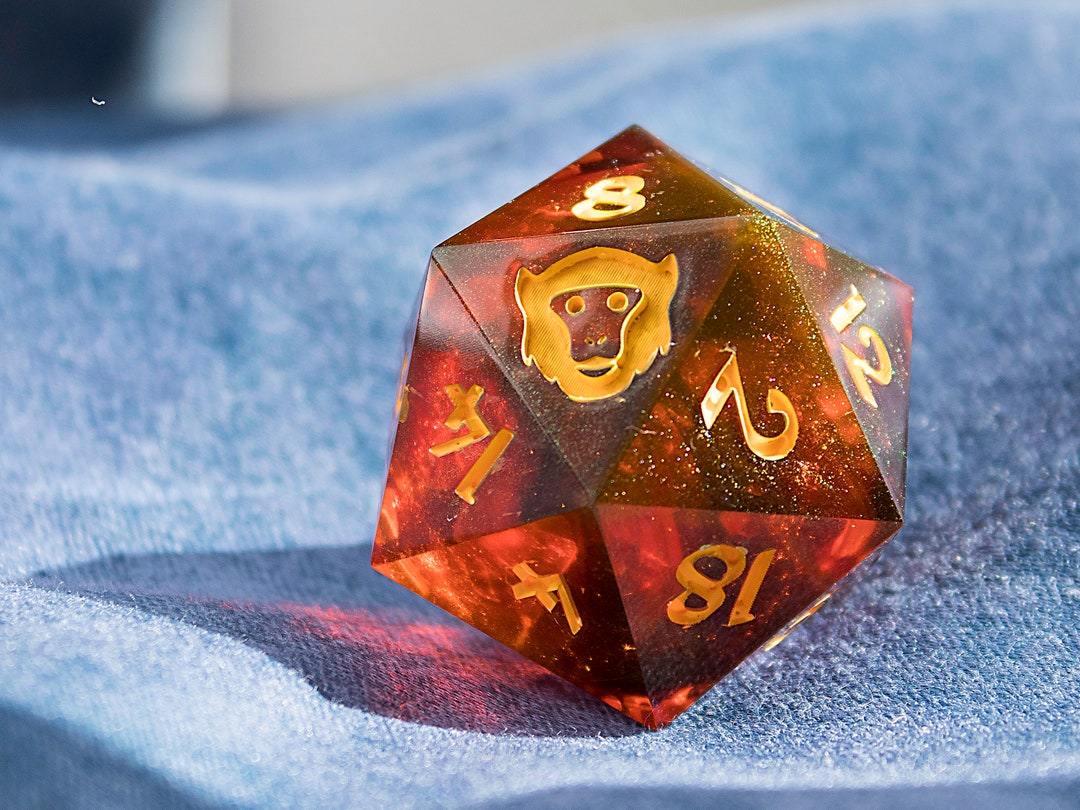 Dark Amber Giant 40mm D20 Unique & Handmade Swiss Quality - Etsy