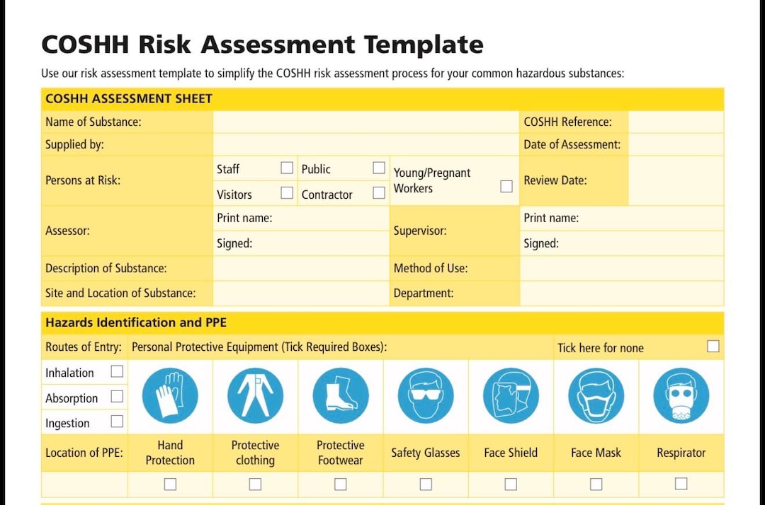 COSHH Risk Assessment Template – Quick, Compliant & Ready-to-use - Etsy UK