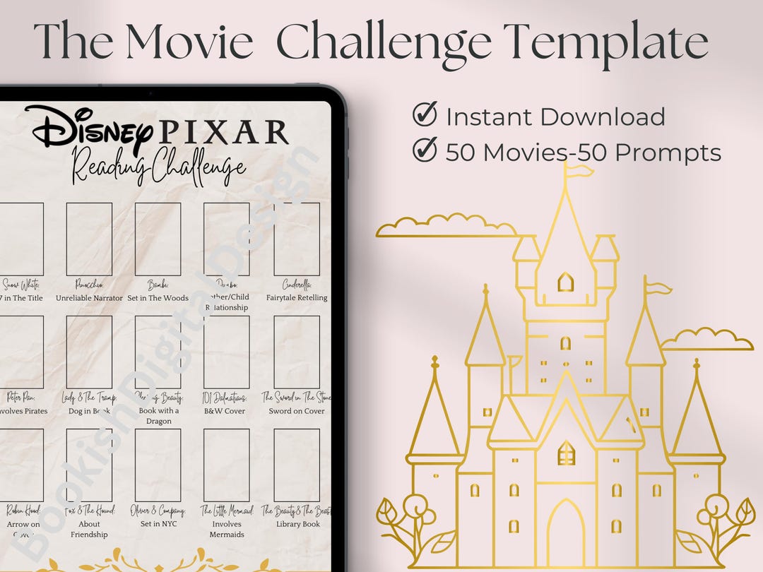The Movie Reading Challenge, Book Template, Digital Reading Challenge ...
