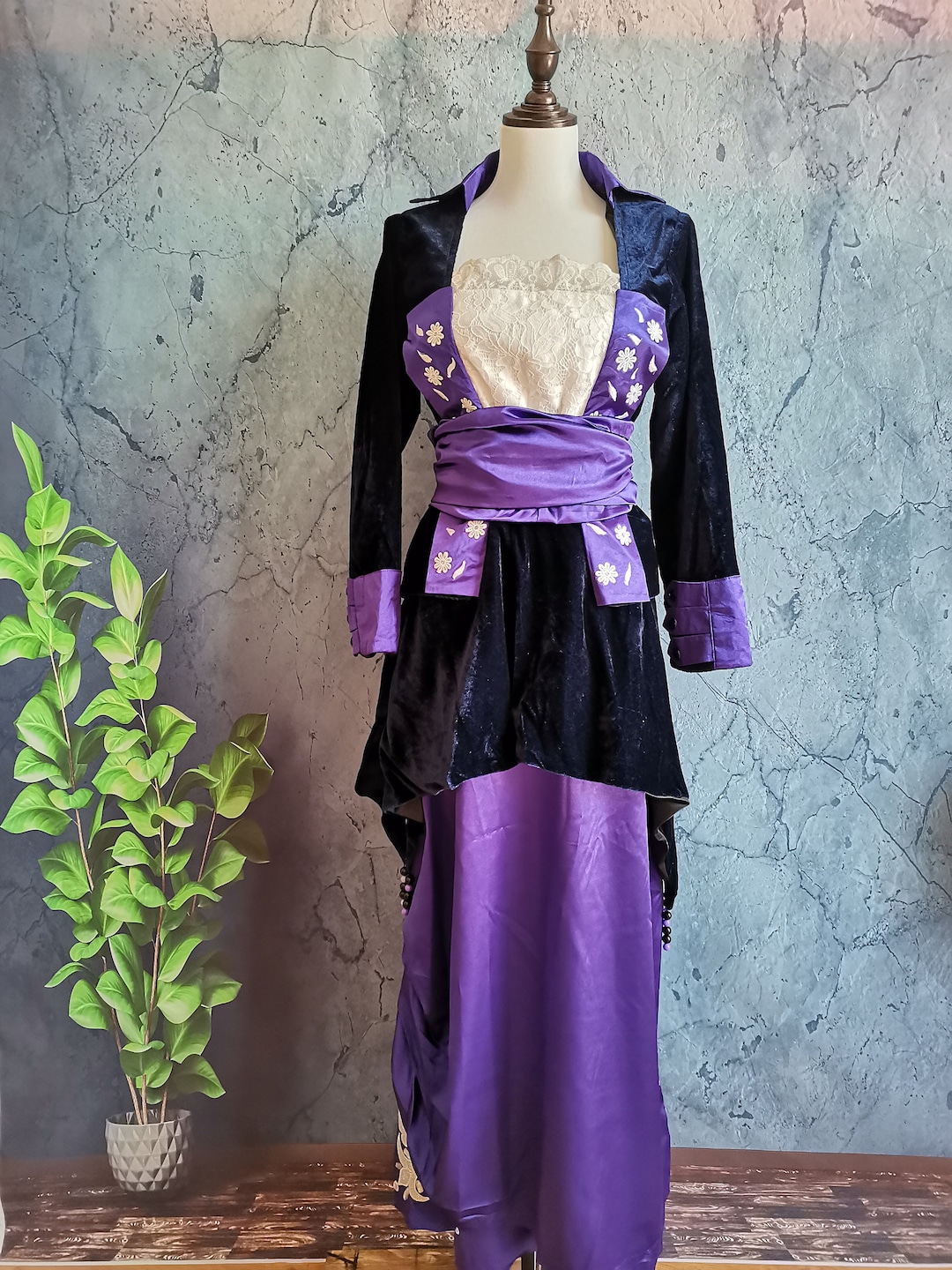 Inspired Titanic Rose Jump Dress Kate Cosplay Costume Blue Velvet ...