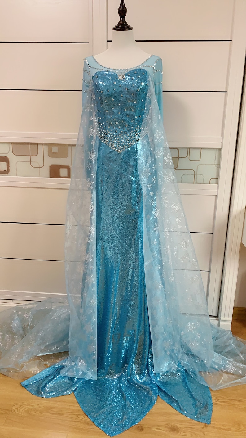 Inspired Classical Elsa Dress Blue Elsa Cosplay Costume - Etsy