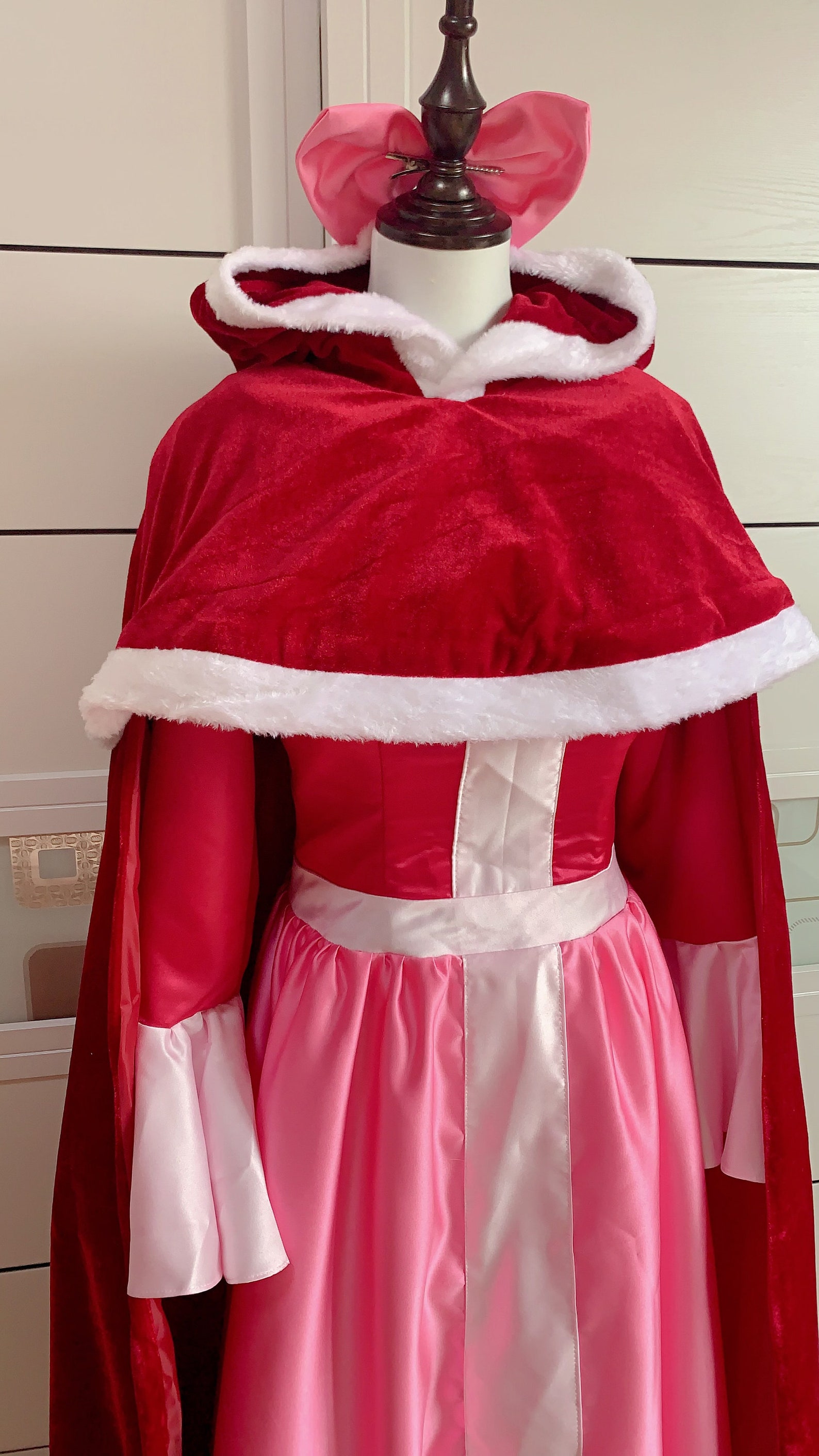 Inspired Red Belle Dress Cosplay Costume With Red Cape - Etsy