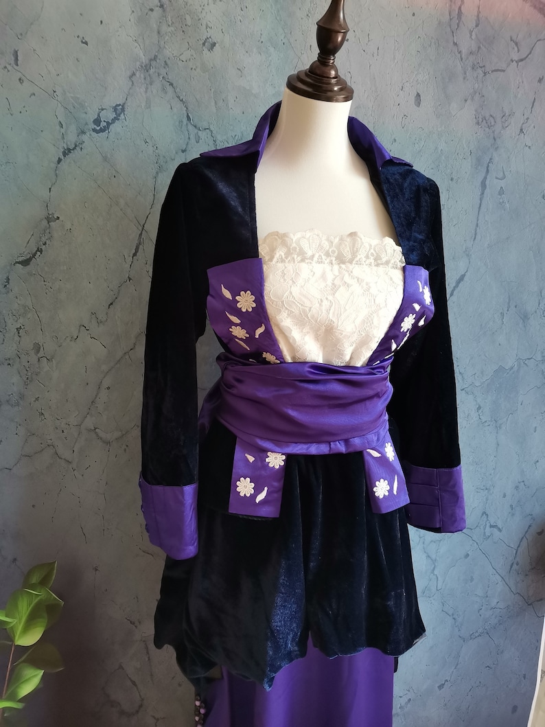 Inspired Titanic Rose Jump Dress Kate Cosplay Costume Blue Velvet ...