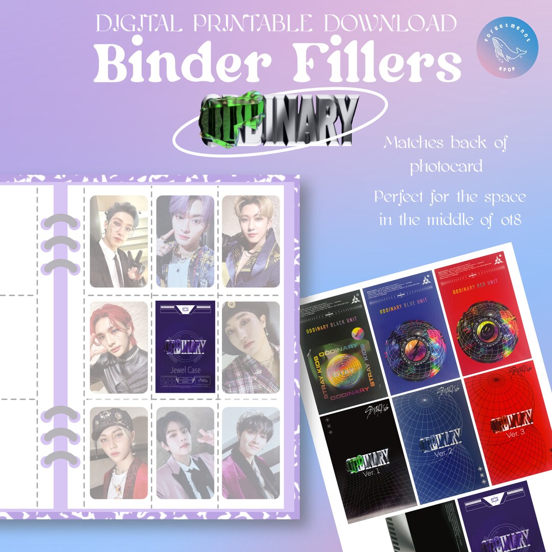 Stray Kids Oddinary Album Photocards Kpop Binder Filler Placeholder ...