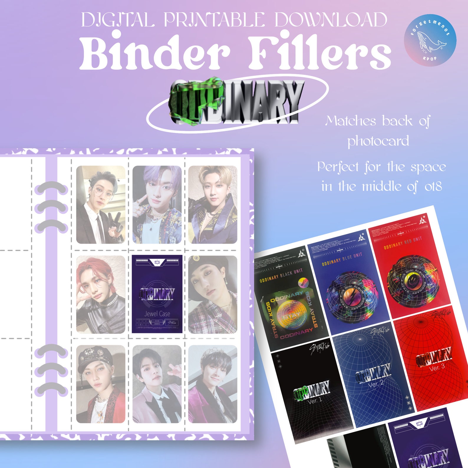 Stray Kids Oddinary Album Photocards Kpop Binder Filler Placeholder ...