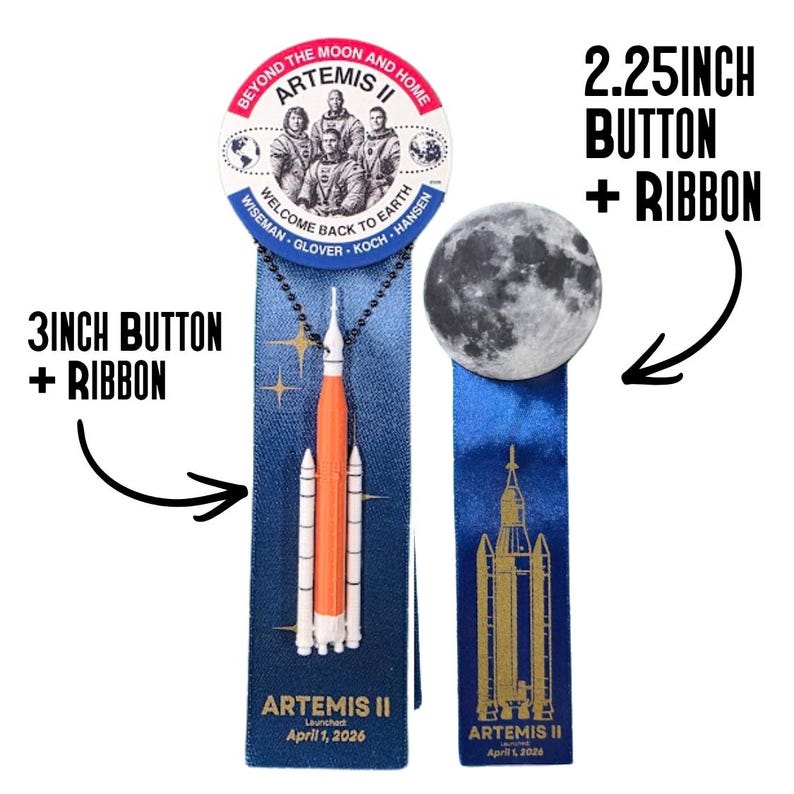 Artemis II Ribbon Pin | Handmade NASA Moon Mission Collectible - Etsy ...
