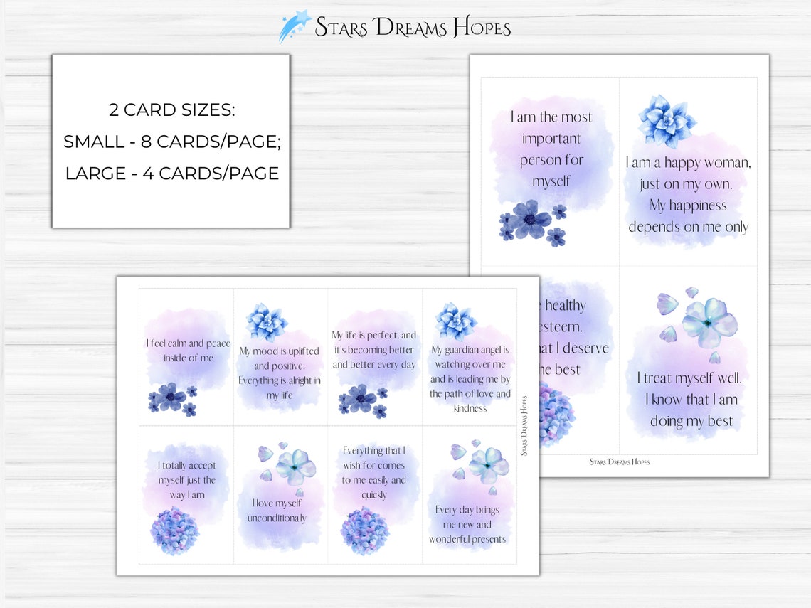 Self-love Affirmation Cards, Printable Affirmation Cards, 48 Self-love ...
