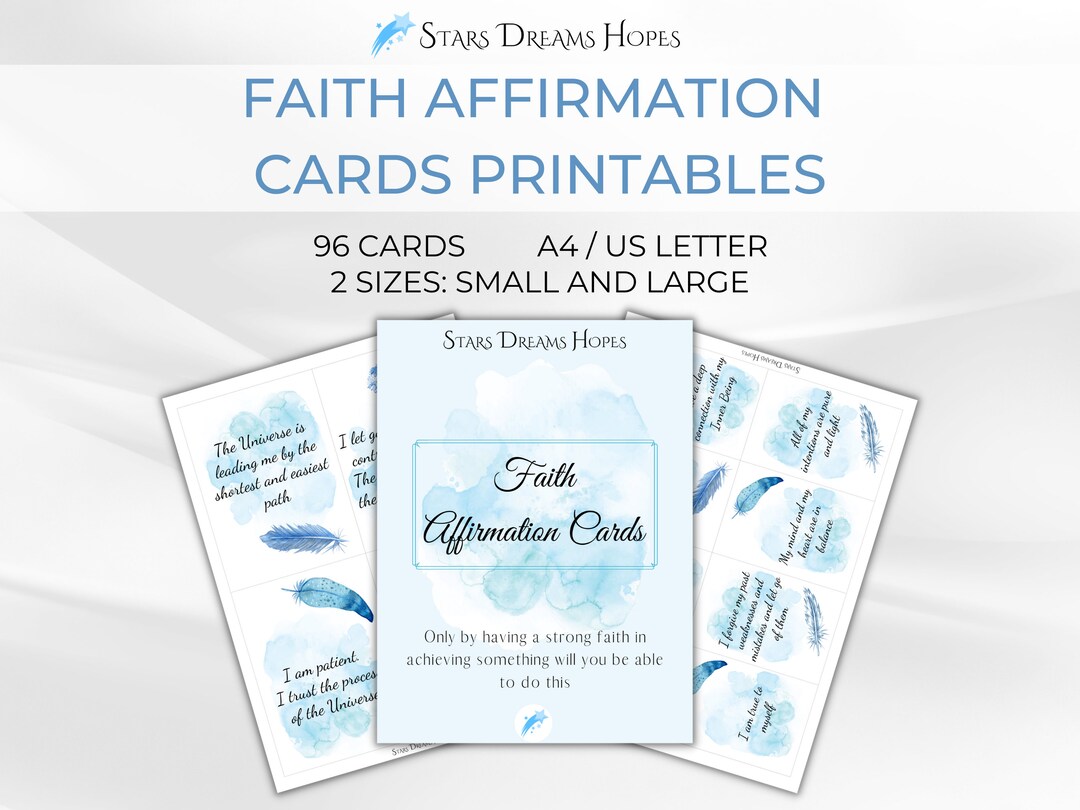 Faith Affirmation Cards Printable, Printable Affirmation Cards, 96 ...