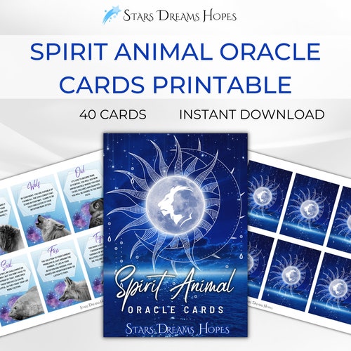 Spirit Animal Oracle Cards Printable Deck With Guidance - Etsy