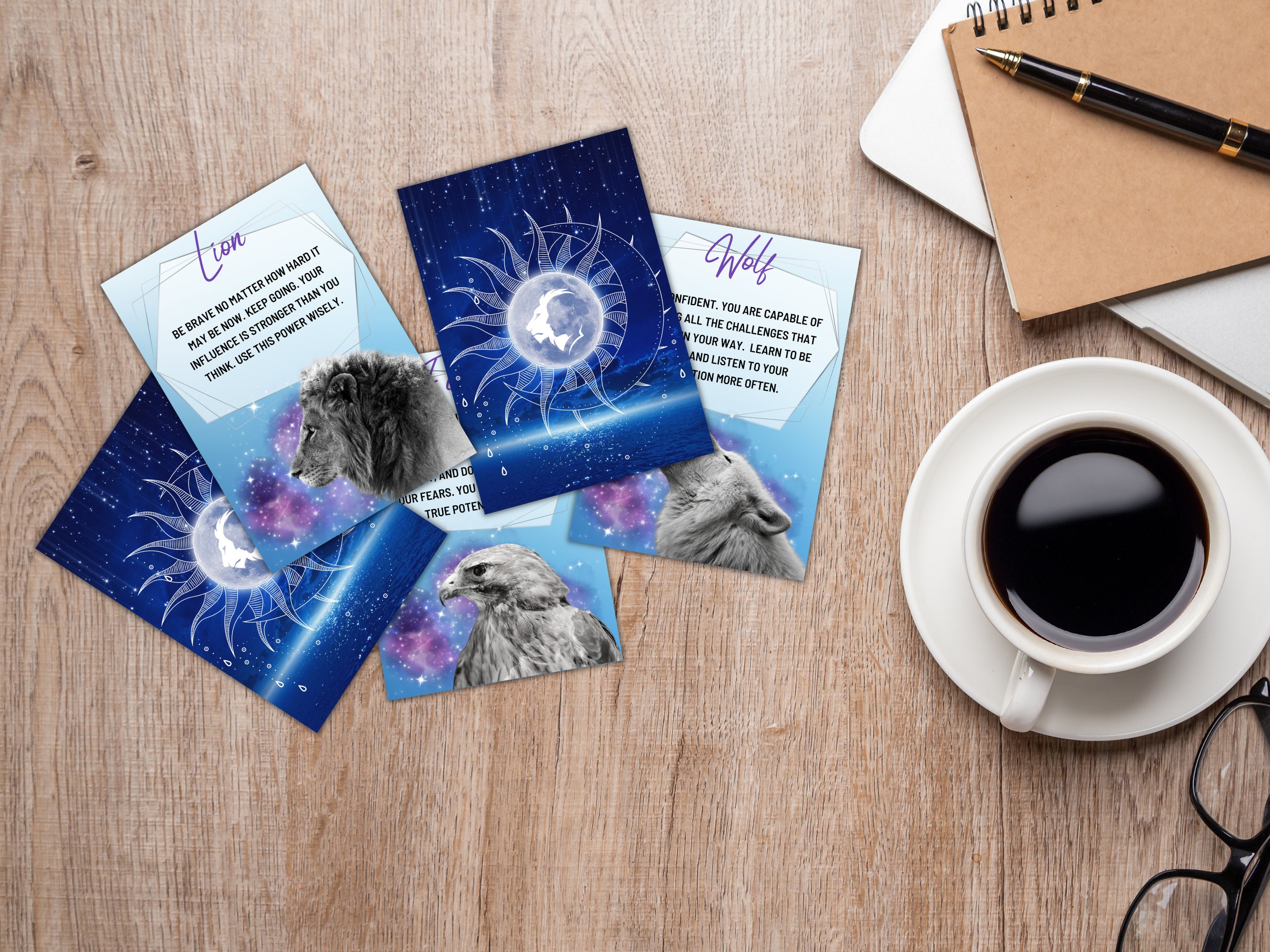 Spirit Animal Cards, Printable Oracle Deck, Oracle Card Deck Template ...