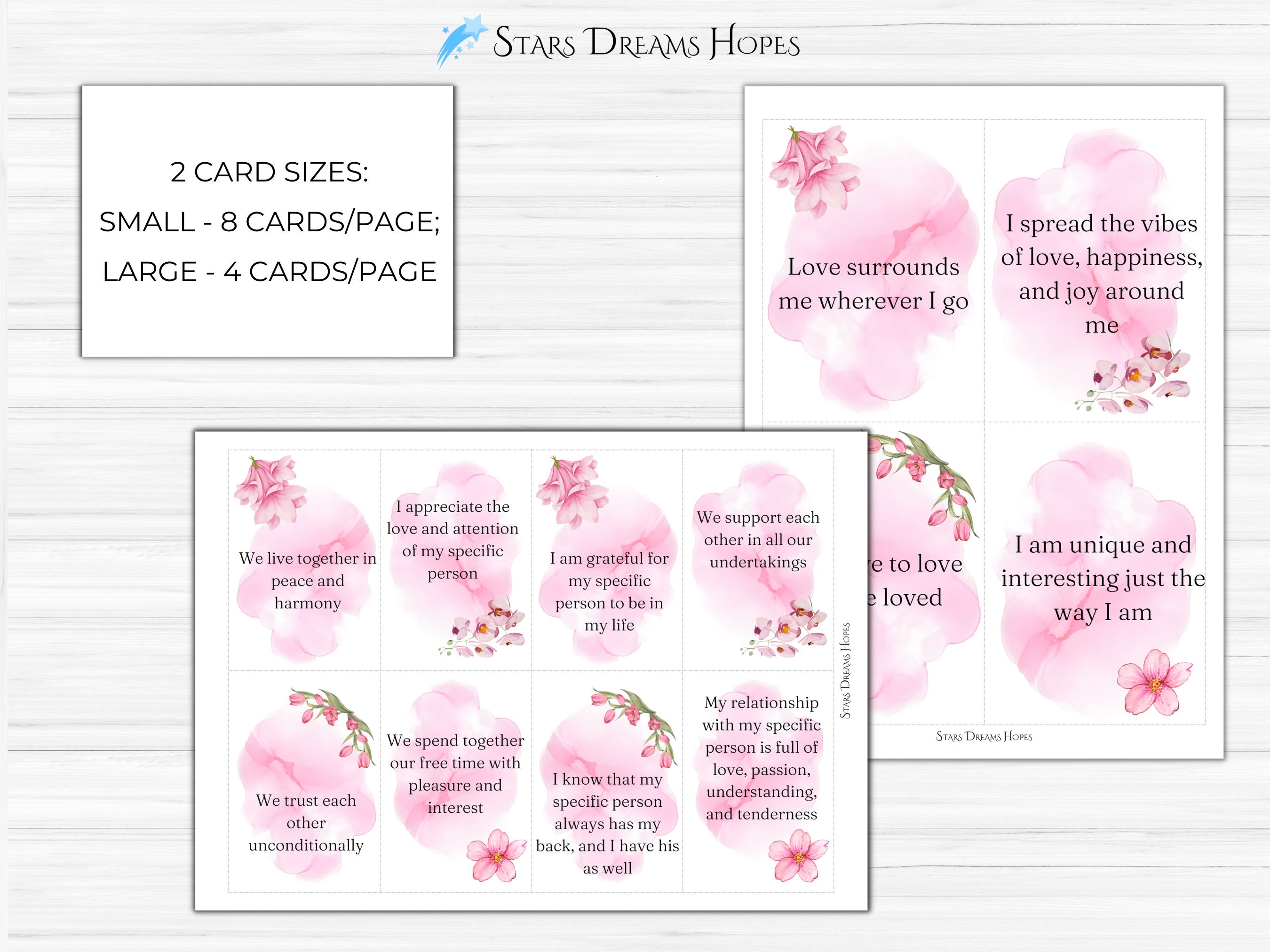 Affirmation Cards Deck, Vision Board Printables, Law of Attraction ...