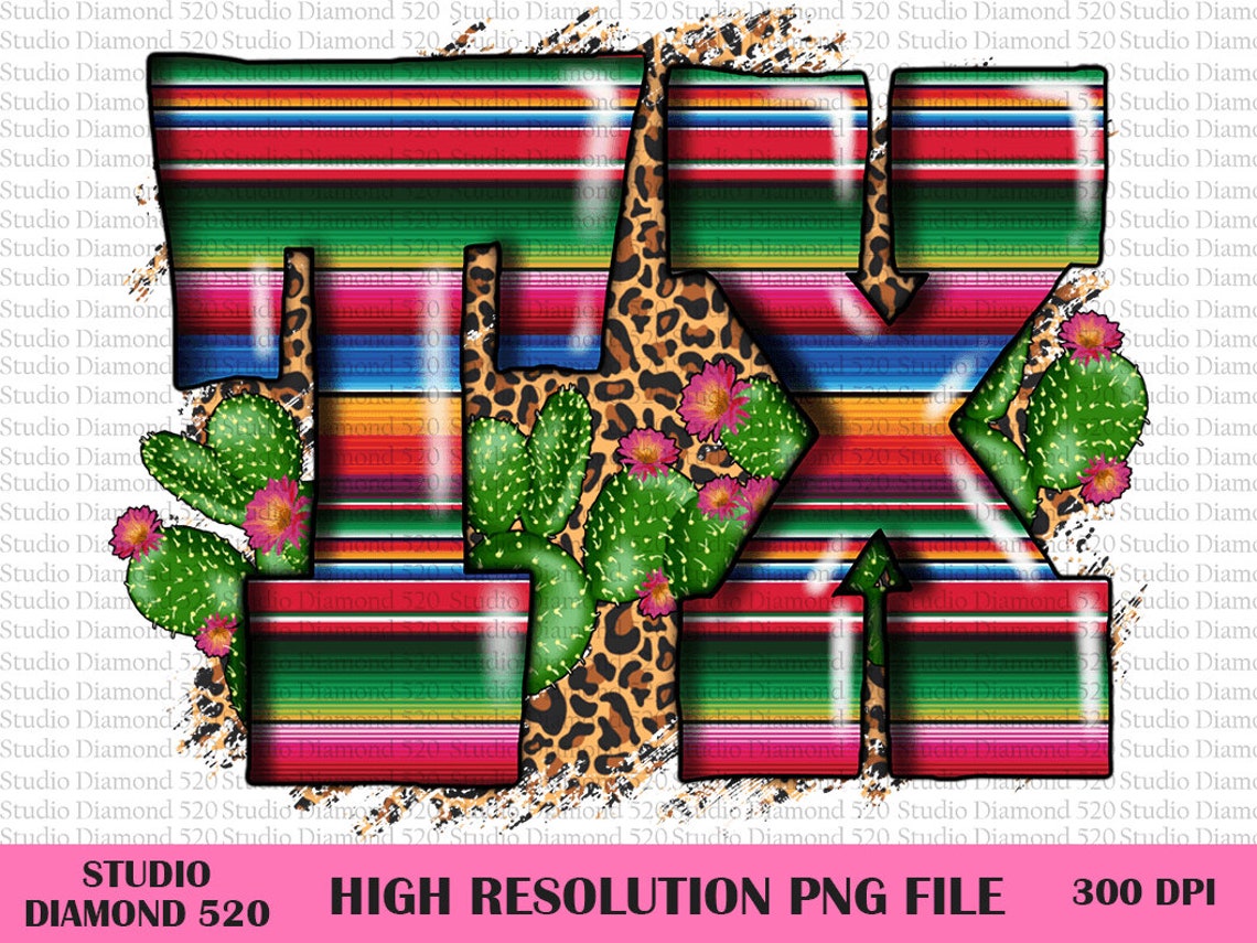 Texas State Png TX Texas Serape Cactus Leopard Western Png - Etsy