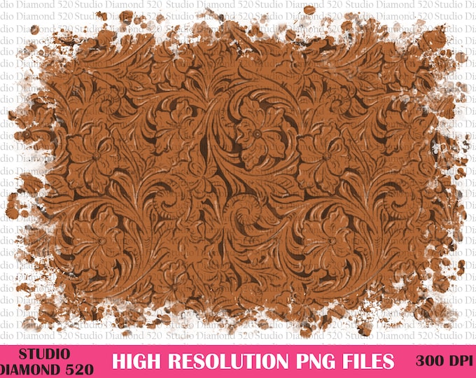 Distressed Tooled Leather Background Png, Western Brown Leather Hand ...