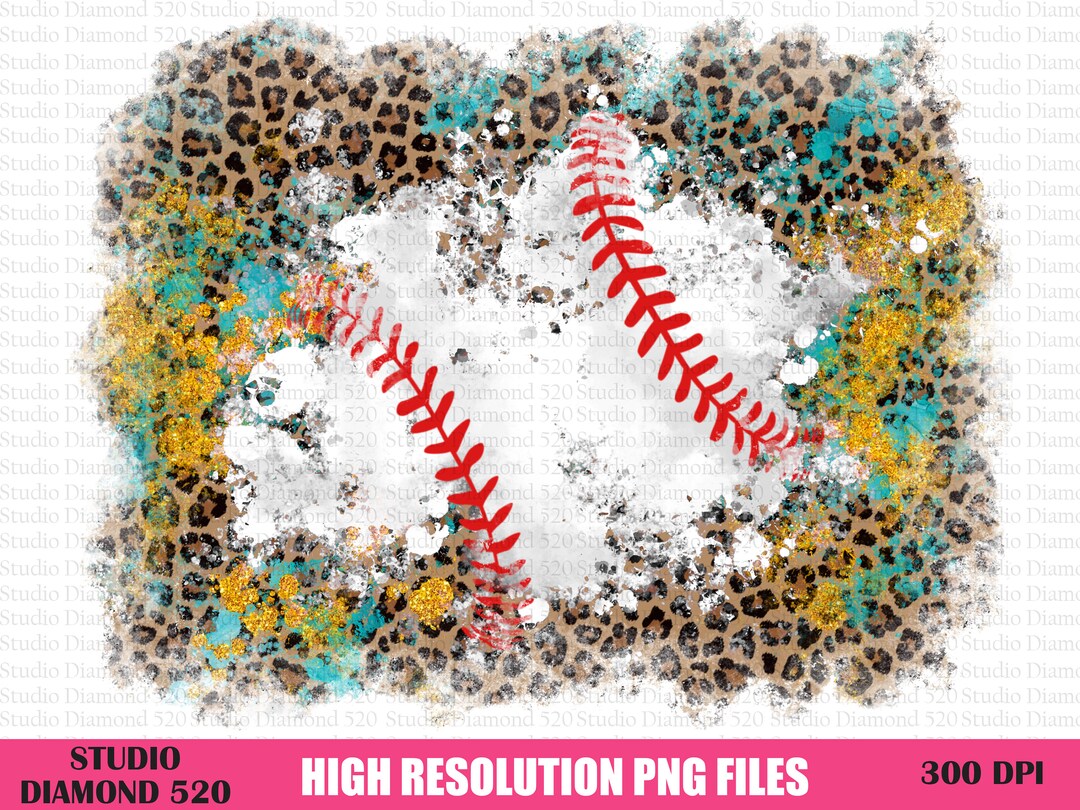 Baseball Distressed Background Png, Leopard Turquoise Glitter Splash ...