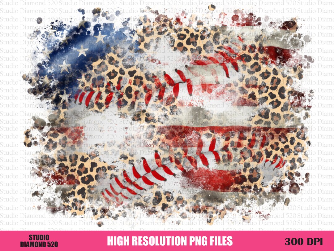 American Flag Leopard Baseball Background Png, Patriotic Sport ...