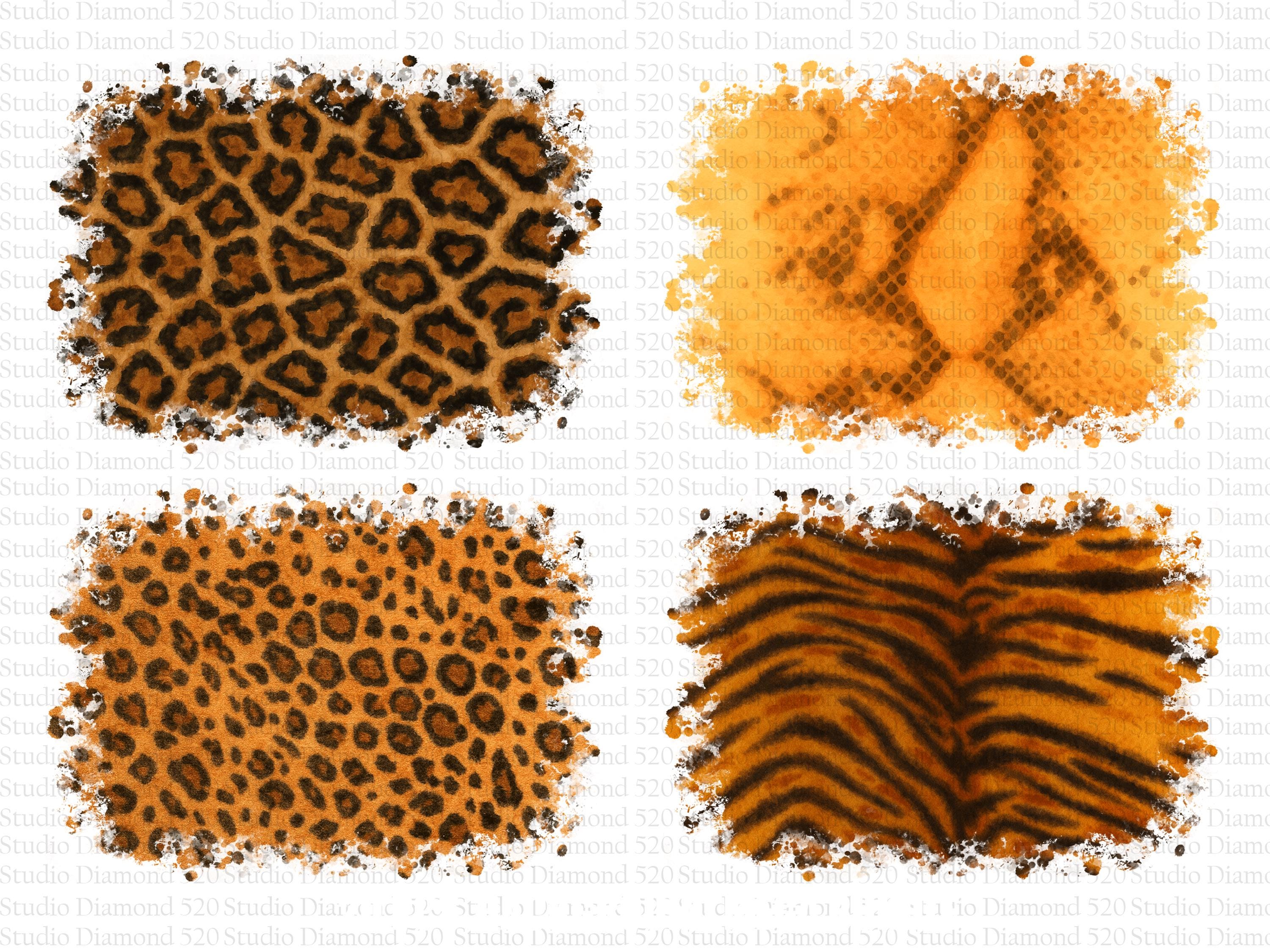 Animal Print Bundle Sublimation, Leopard Cheetah Distressed Clipart ...