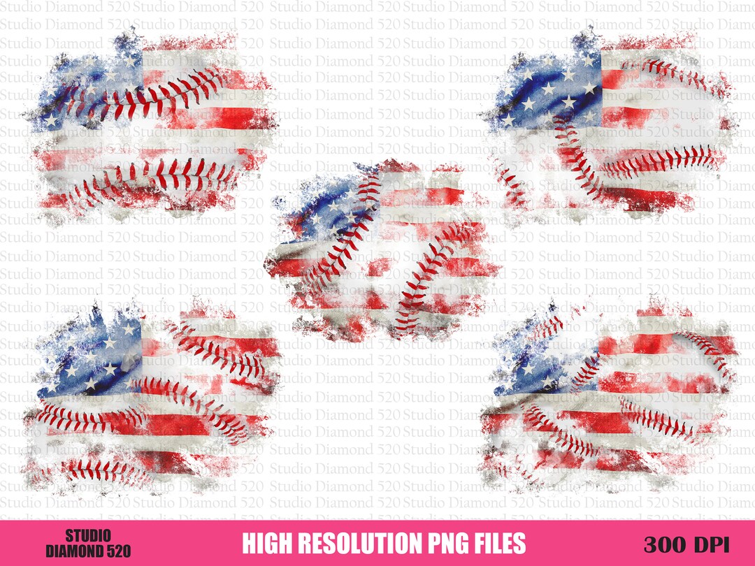 5 Pcs American Flag Baseball Distressed Patch Bundle, Usa Flag Baseball ...