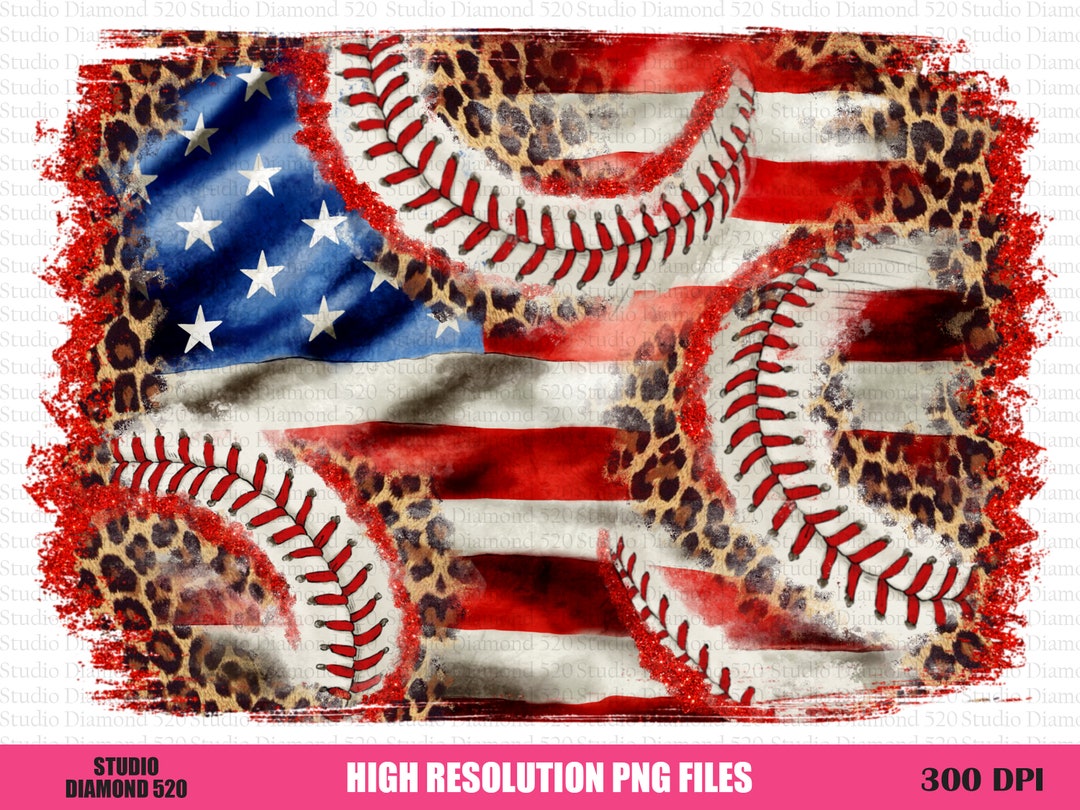 American Flag Baseball Background Png, Red Blue White Glitter Leopard ...