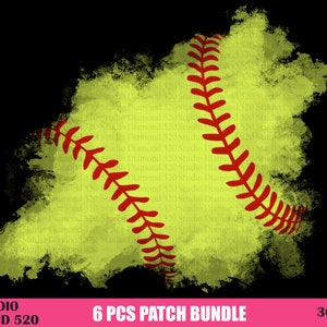 Softball Patch Bundle Png, Softball Patches Png, Distressed Sport ...