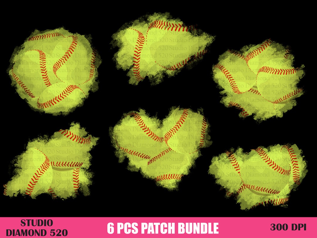 Softball Patch Bundle Png, Softball Patches Png, Distressed Sport ...