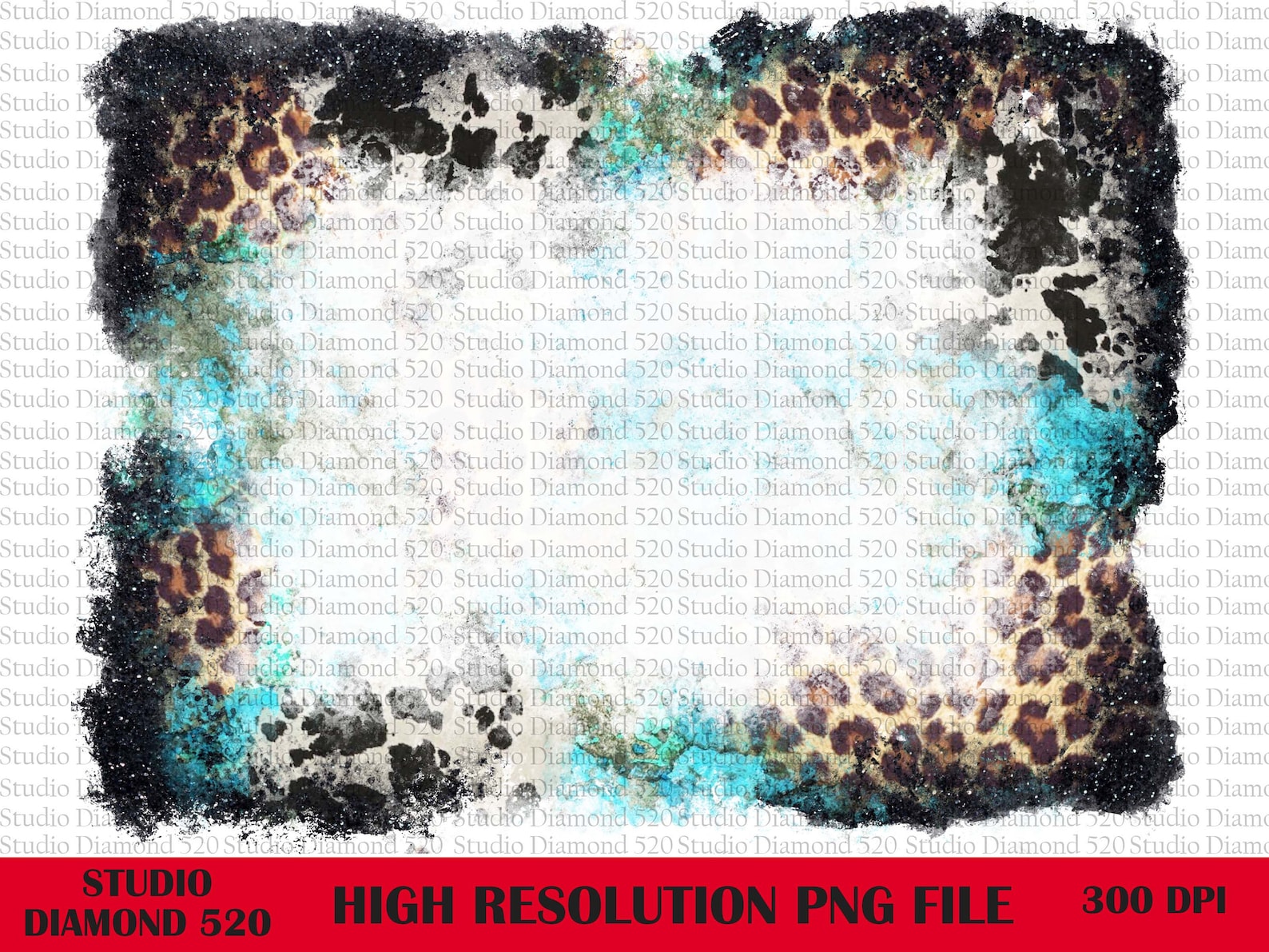 Black Glitter Leopard Cowhide Turquoise With Bleach Effect Background ...