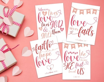 Scripture Valentine Cards, Bible Verse Card, Printable Valentine Cards ...