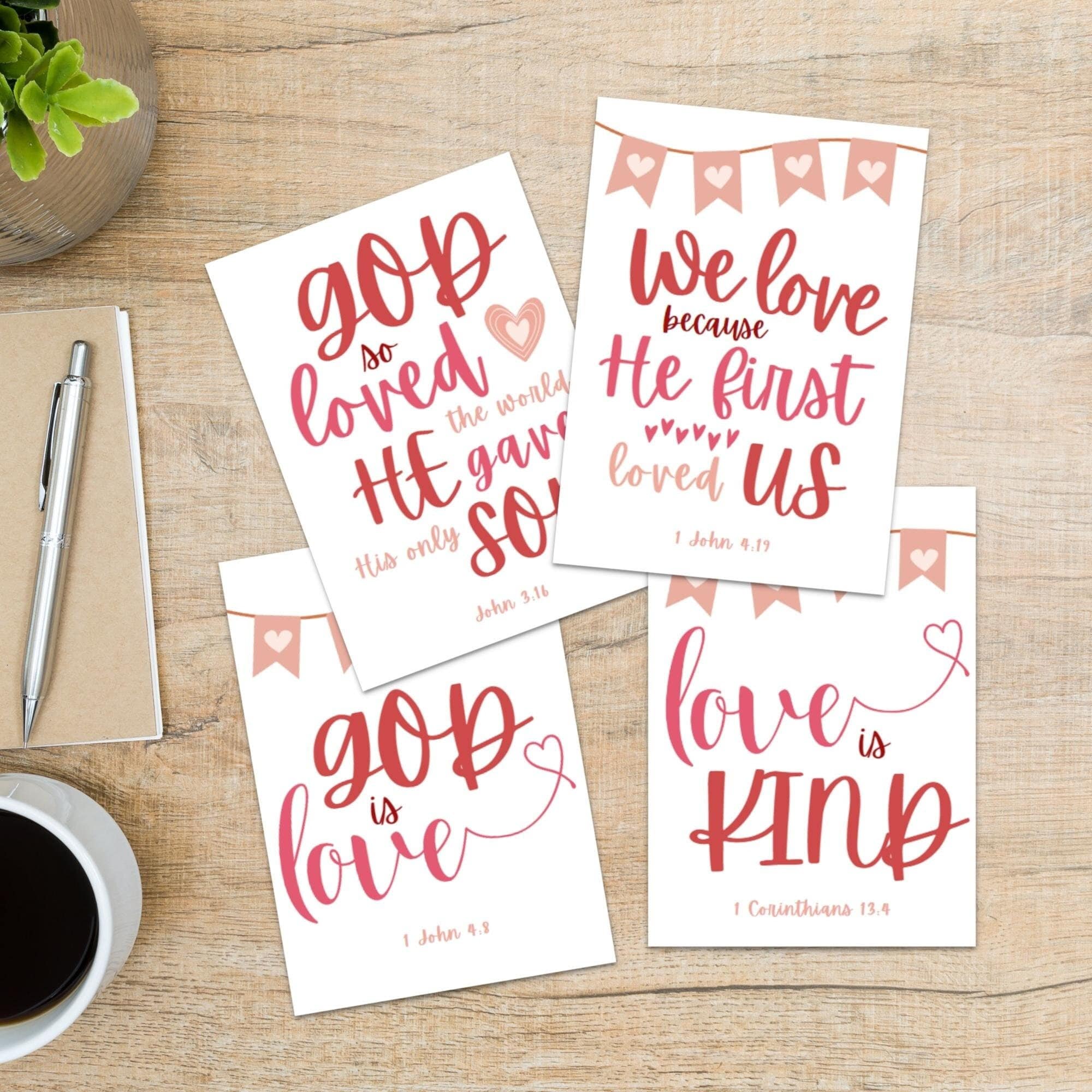 Scripture Valentine Cards: Christian Bible Verse Printables (digital ...