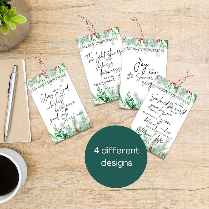 Scripture Christmas Gift Tags, Printable Bible Verse Gift Tags ...