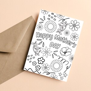 Printable Mother's Day Coloring Card, Folded Funny Mother's Day Card ...