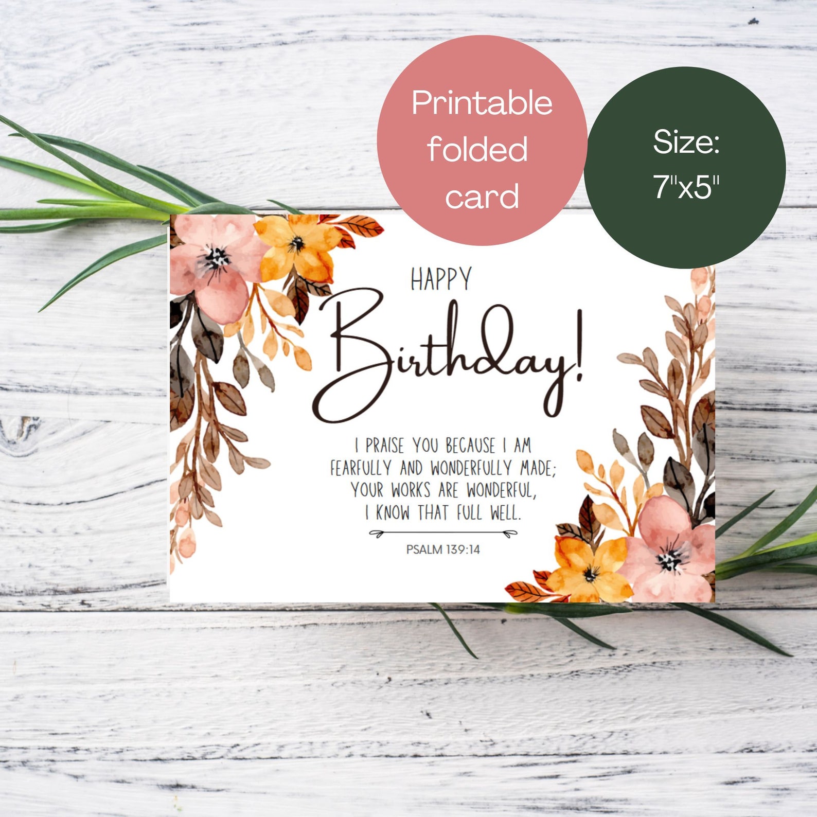 Printable Birthday Card for Friend, Scripture Birthday Card for Her ...