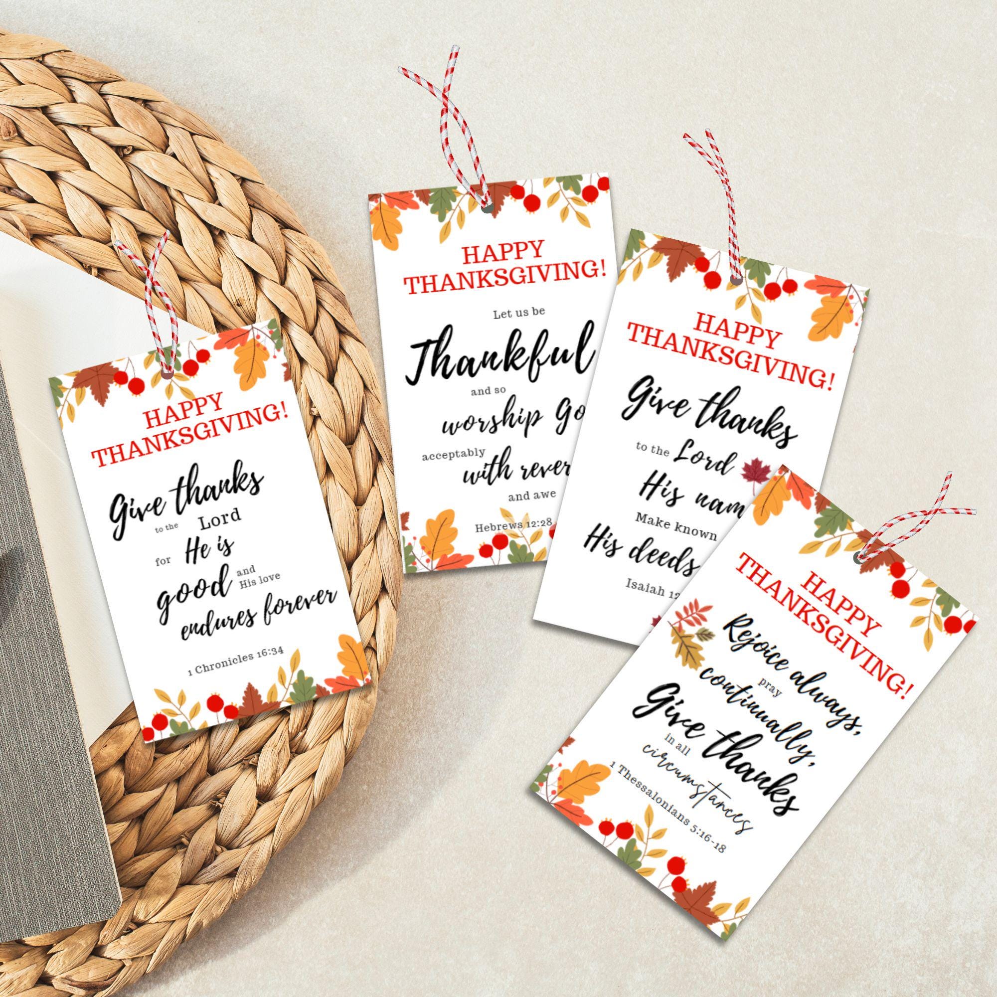 Scripture Thanksgiving Gift Tags: Christian Bible Verse (PDF Download ...