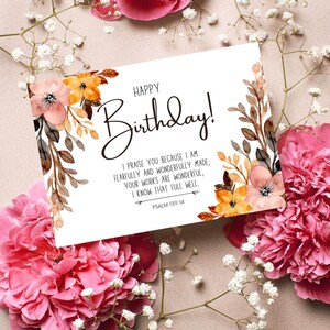 Printable Birthday Card for Friend, Scripture Birthday Card for Her ...