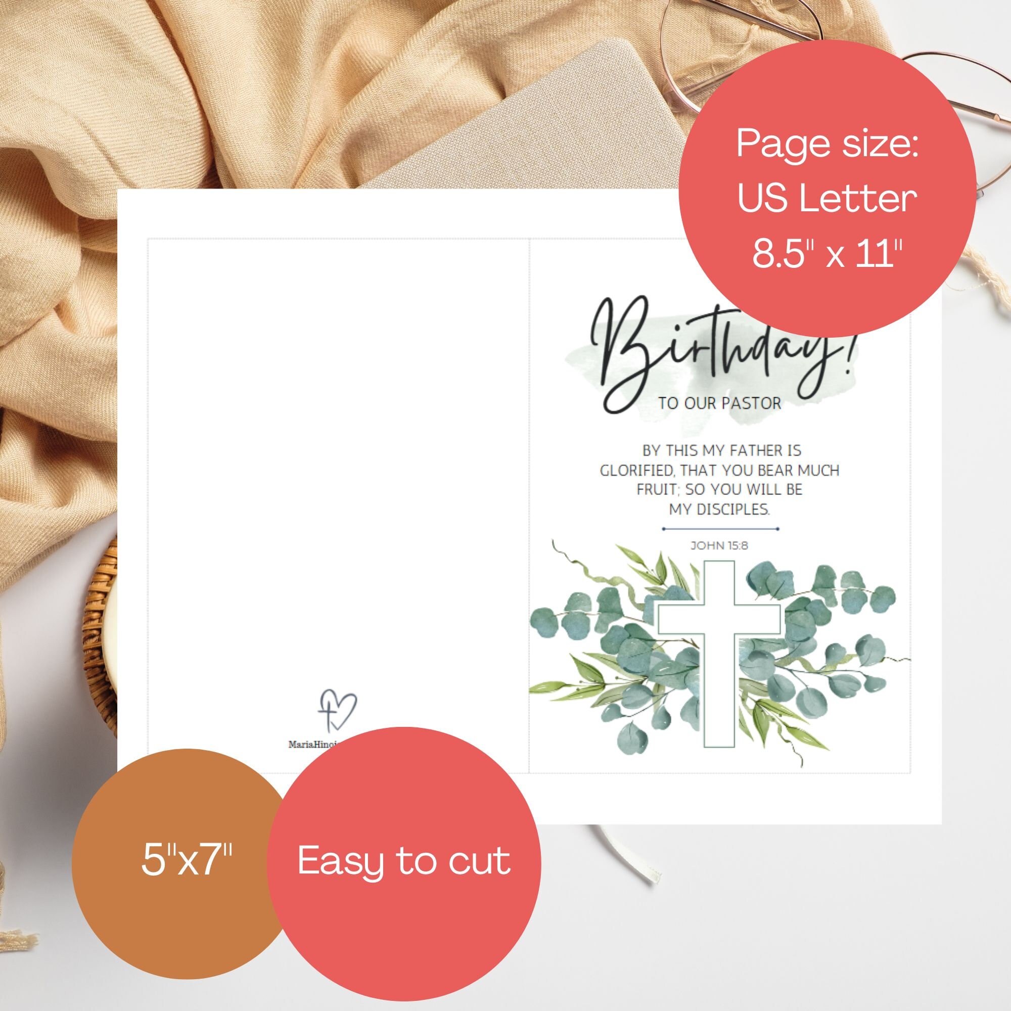 Printable Birthday Card for Pastor, Scripture Birthday Card for Church ...