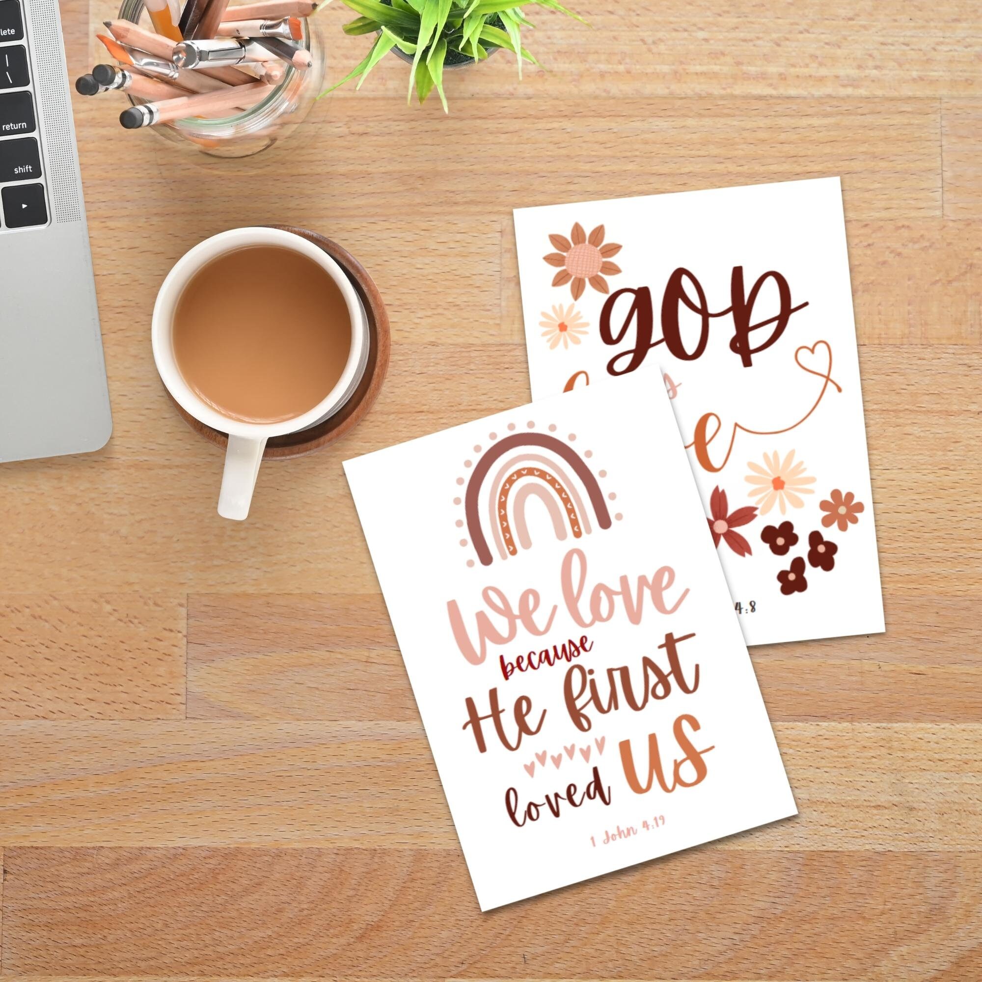 Set of 4 Printable Scripture Valentine Cards, Christian Valentine Cards ...