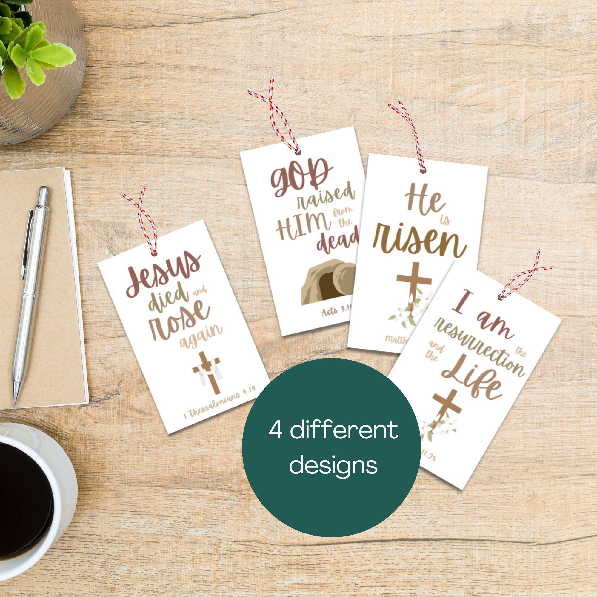 Printable Scripture Easter Gift Tags: Christian Bible Verse (digital ...