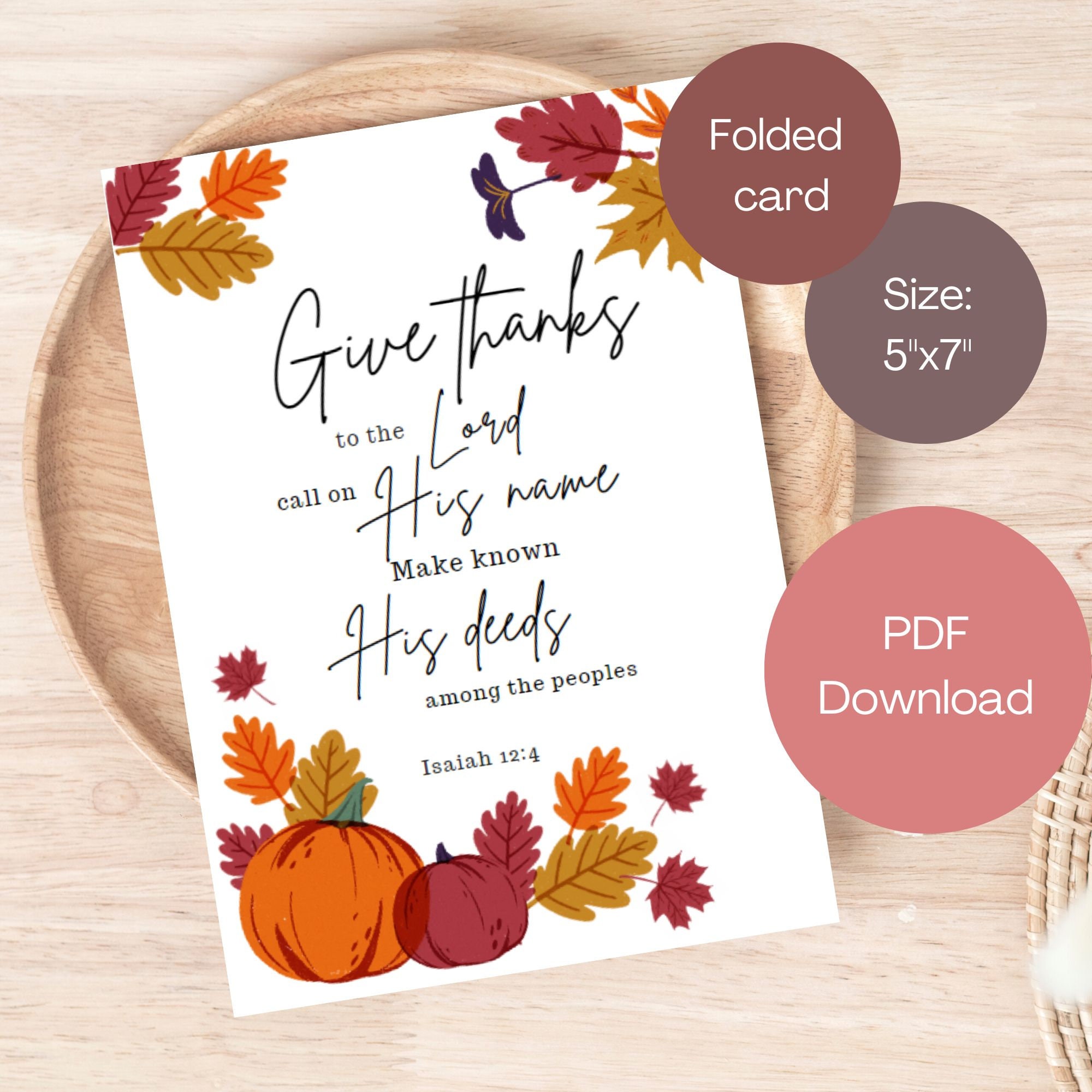Thanksgiving Scripture Cards: Christian Bible Verse, Printable Greeting ...