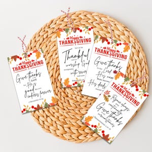 Scripture Thanksgiving Gift Tags: Christian Bible Verse (PDF Download ...