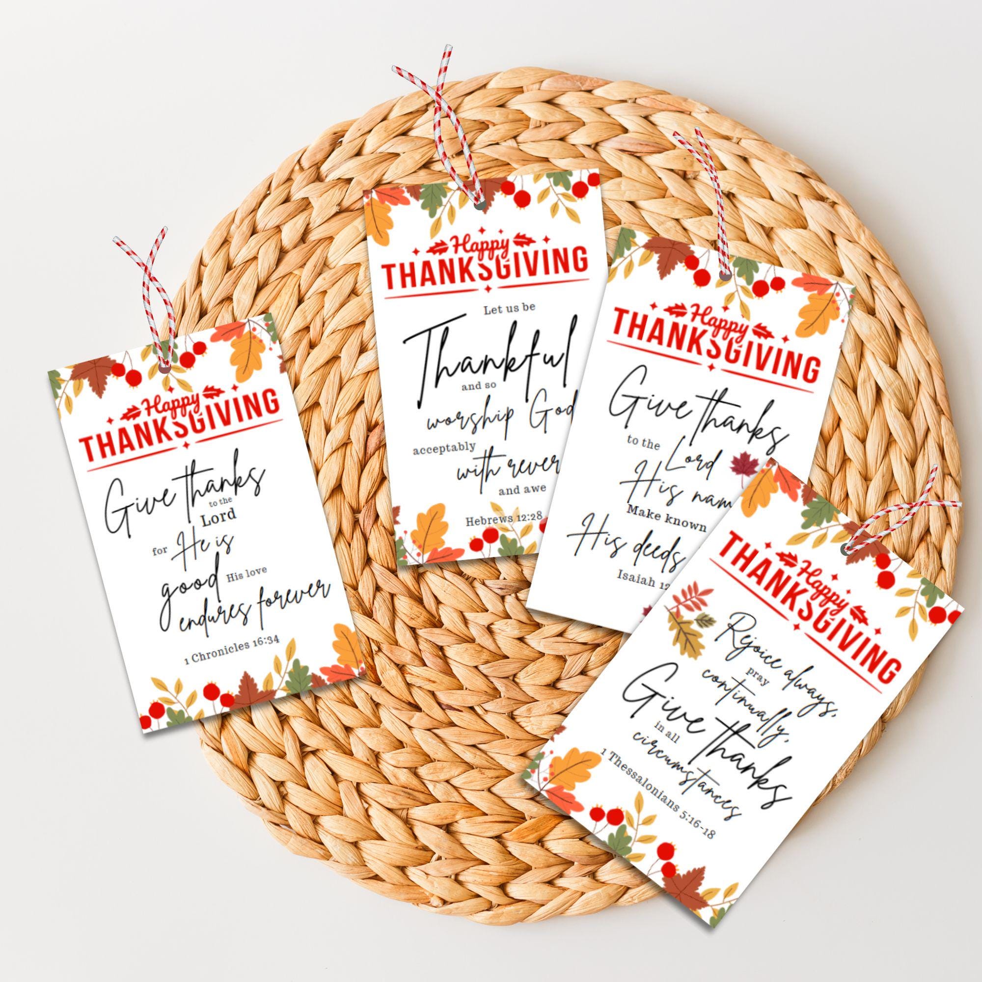 Scripture Thanksgiving Gift Tags: Christian Bible Verse (PDF Download ...